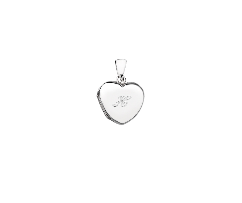 Silver Locket 9 Engraved Letter H - Silver Breeze Jewellery