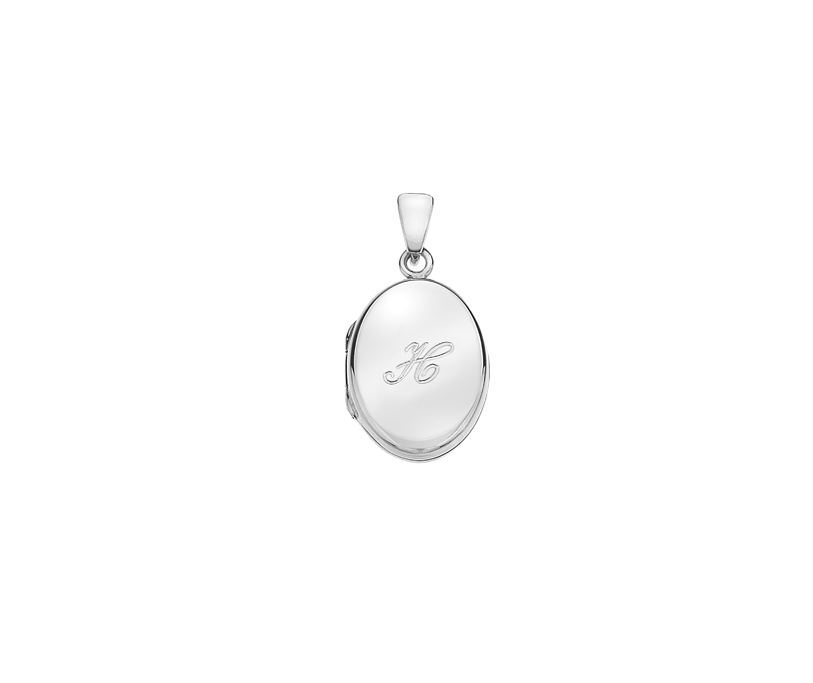 Silver Locket 5 Engraved Letter H - Silver Breeze Jewellery